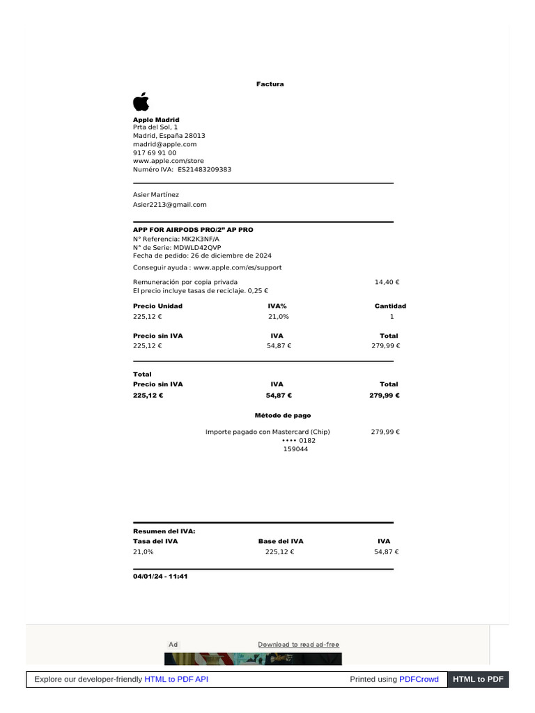 Es Scribd Com Document 732391910 Apple Factura Alex | PDF | Apple Inc.