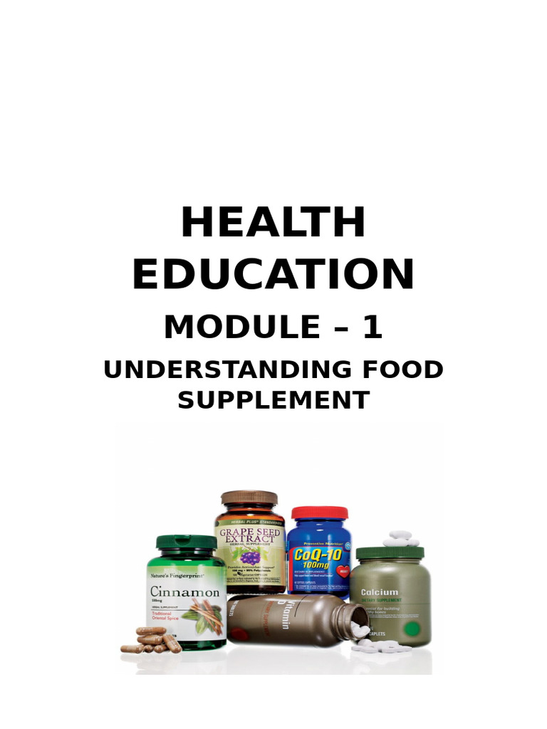 Module in Health Education | PDF | Dietary Supplements | Vitamin