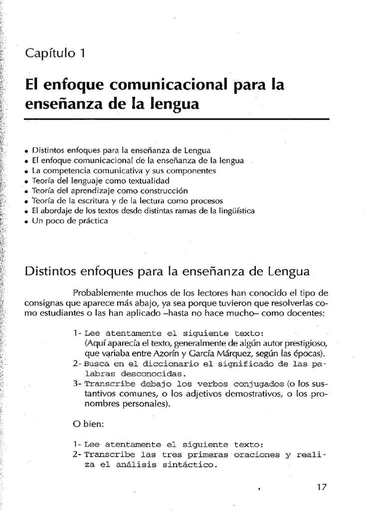 Marin - Capitulo 1 El Enfoque Comunicacional para La Ensen Anza de La Lengua | PDF