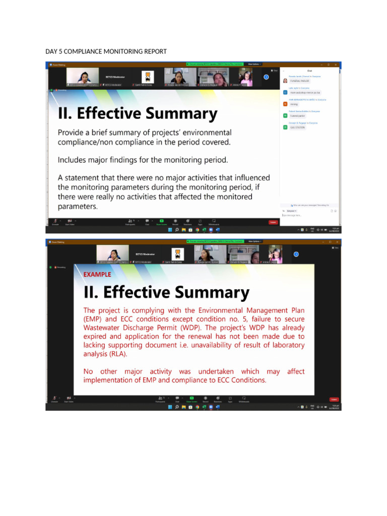 Day 5 Compliance Monitoring Report | PDF