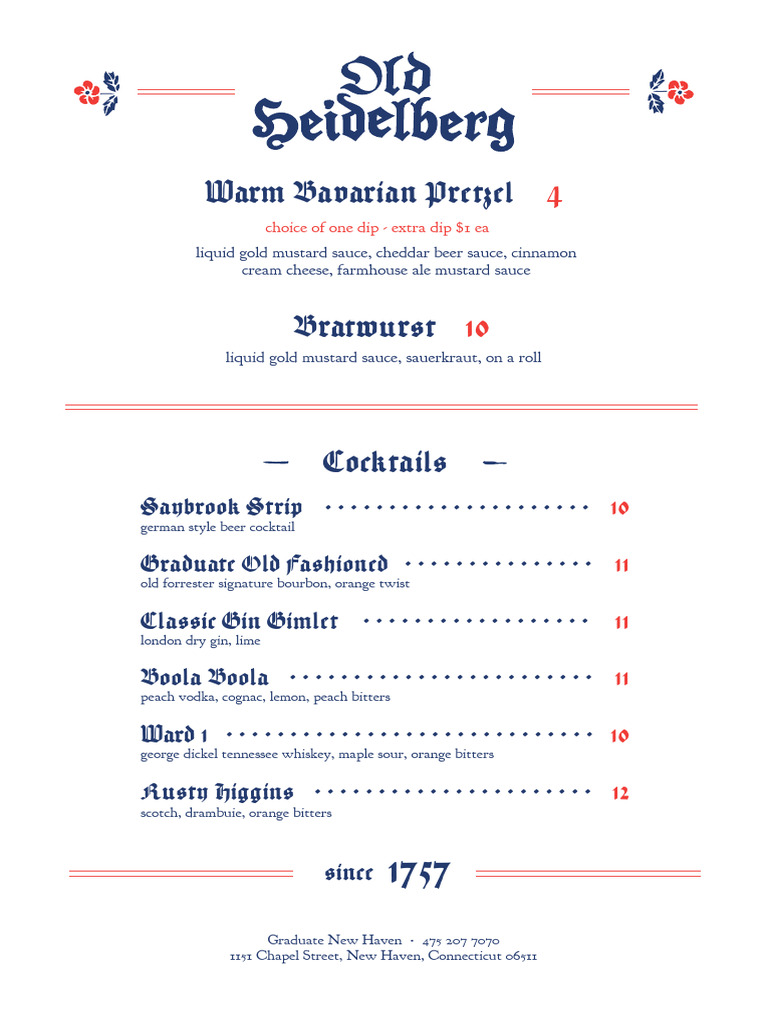 Old Heidelberg Short Menu 5.5x8.5 1 | PDF