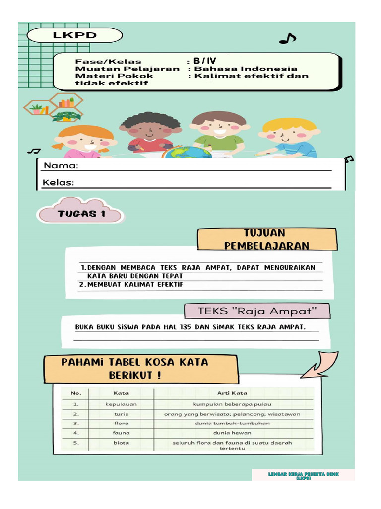 LKPD Bhs Indo Bab 6 | PDF
