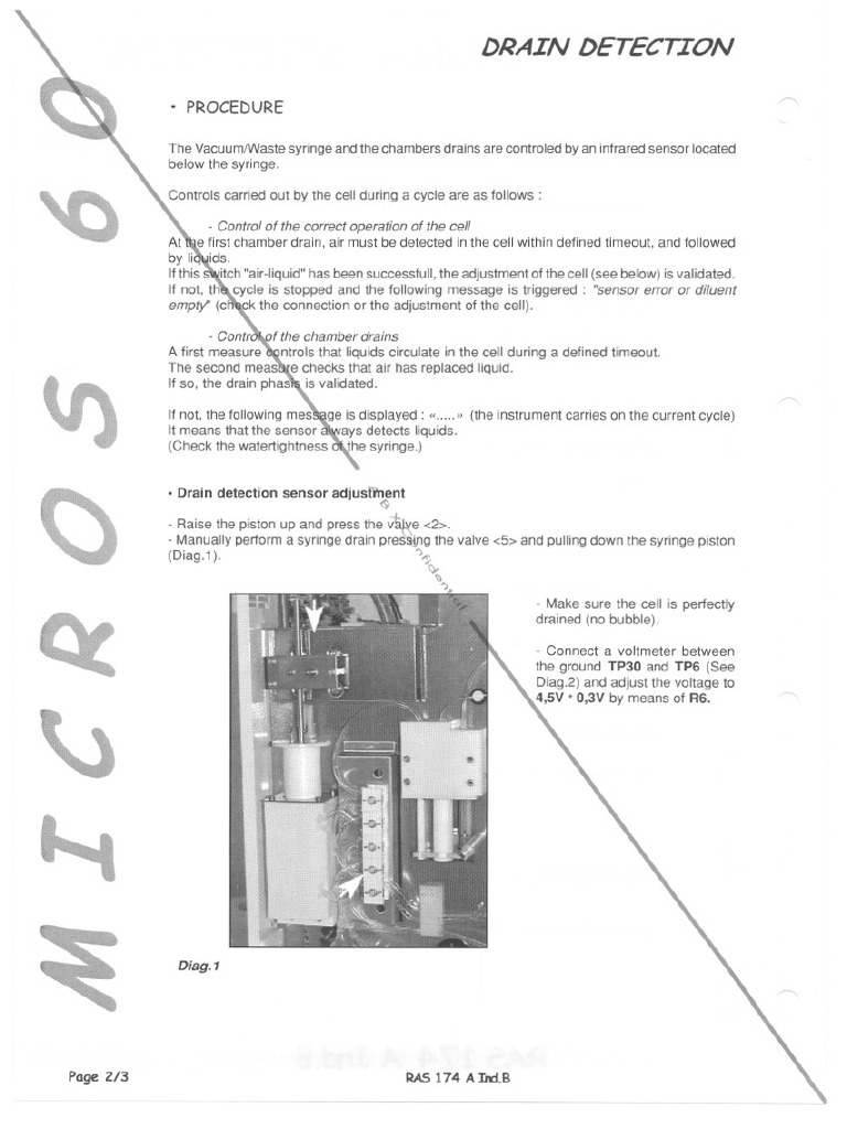Drain sensor adjustment | PDF