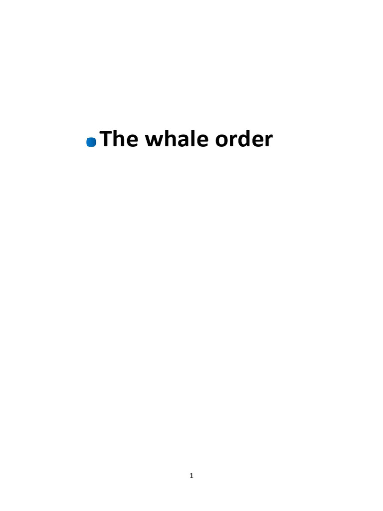 The Whale Order Book 1 | PDF | Market (Economics) | Market Trend