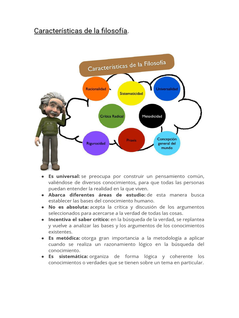 Características Fundamentales de la Filosofía | PDF | Verdad | Conocimiento