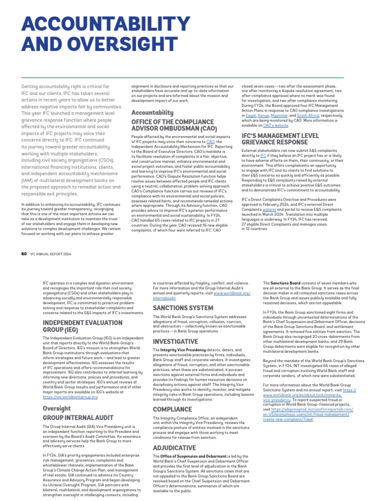 ifc-annual-report-2024-accountability-and-oversight | PDF | Internal Audit | World Bank Group