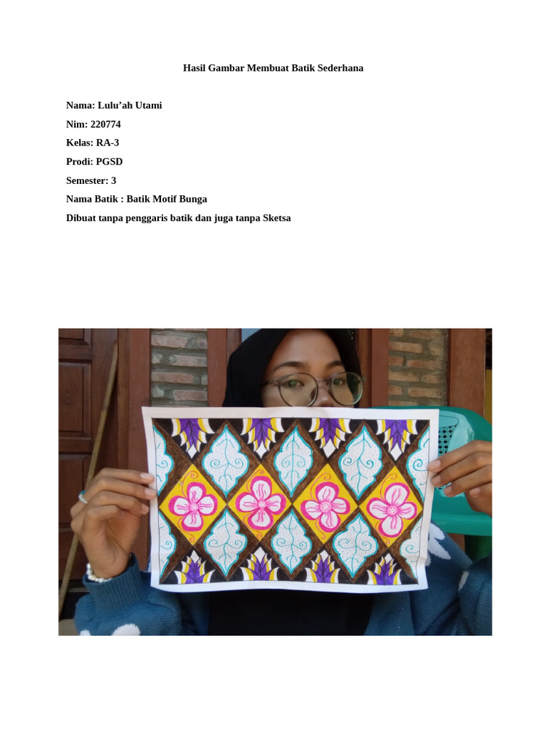 Tugas Seni Rupa - Batik - RA3 | PDF