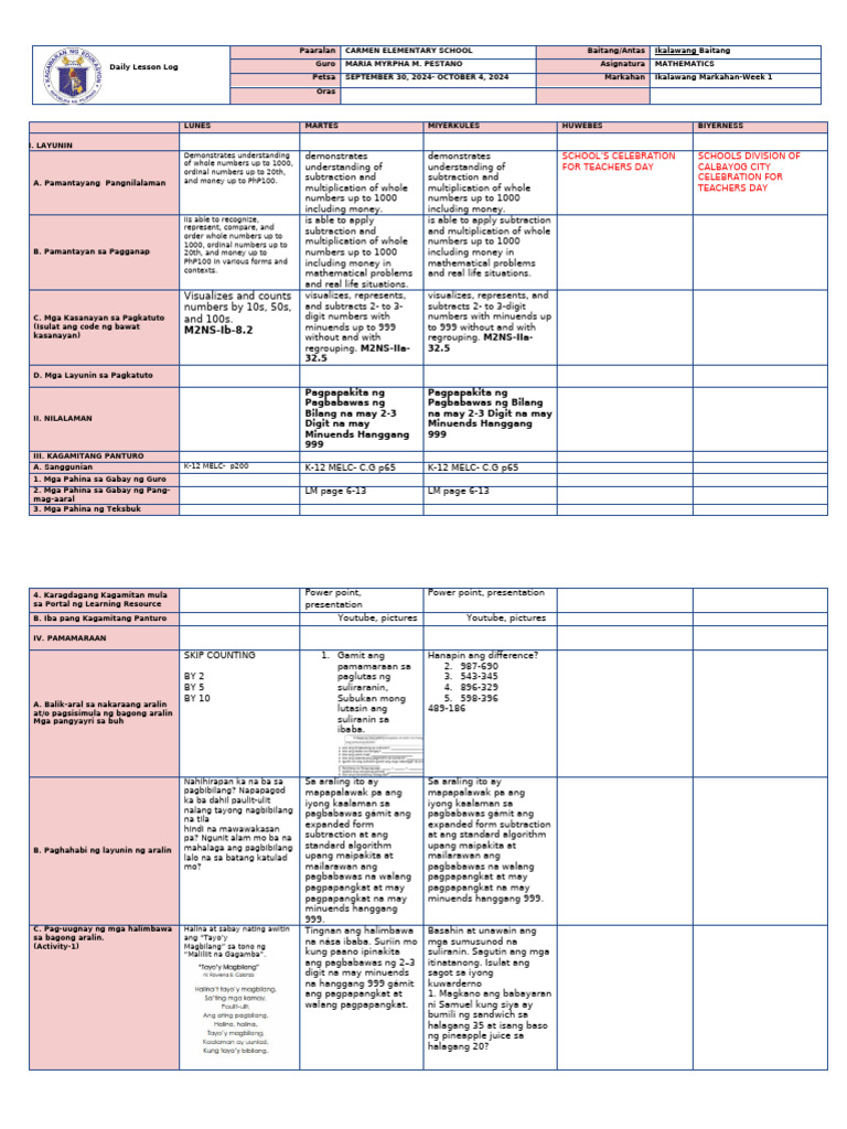 Q2-WEEK1-DLL MATH 2 | PDF