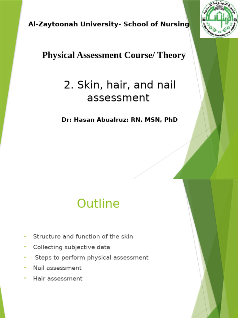 Skin, Hair, and Nail Assessment | PDF | Skin | Hair
