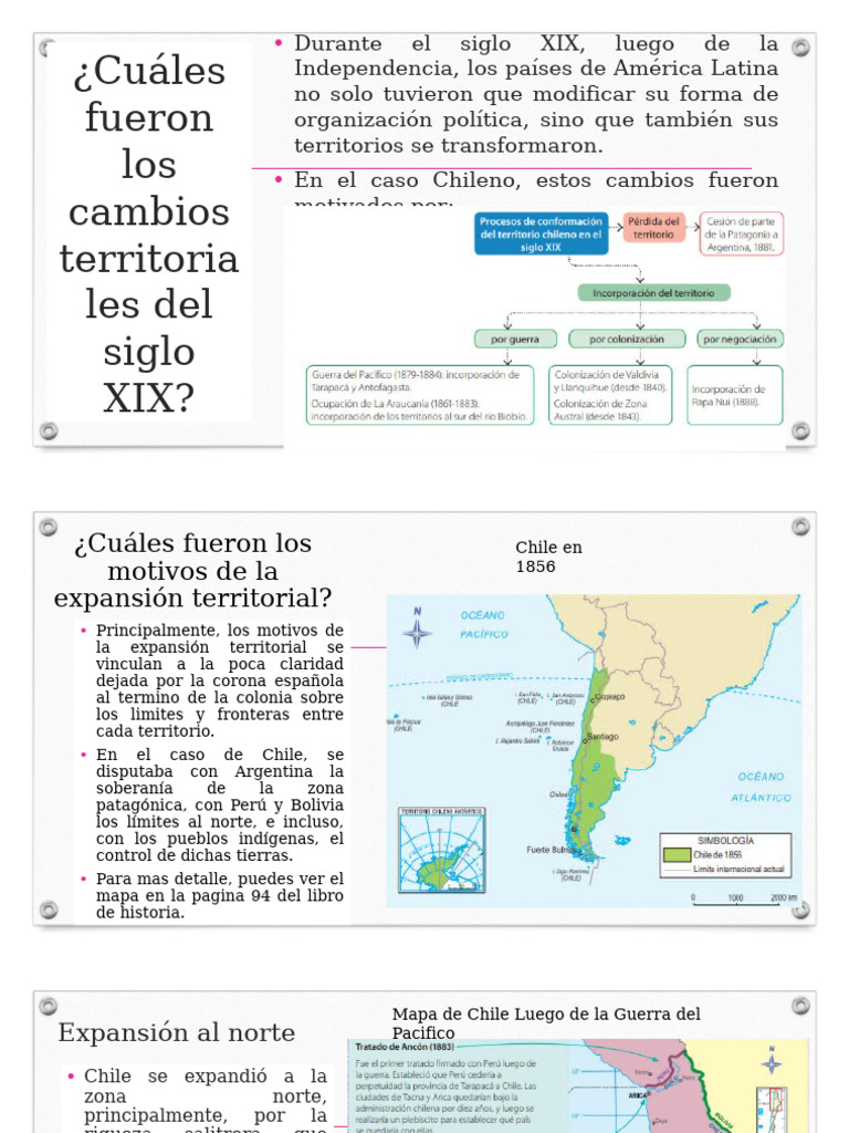 Cambios Territoriales Chile Siglo Xix 6to A | PDF | Chile | América del Sur