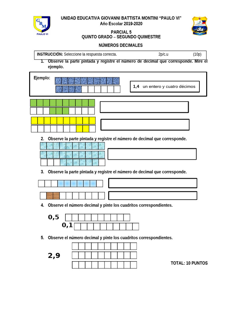 Números Decimales en Quinto Grado | PDF