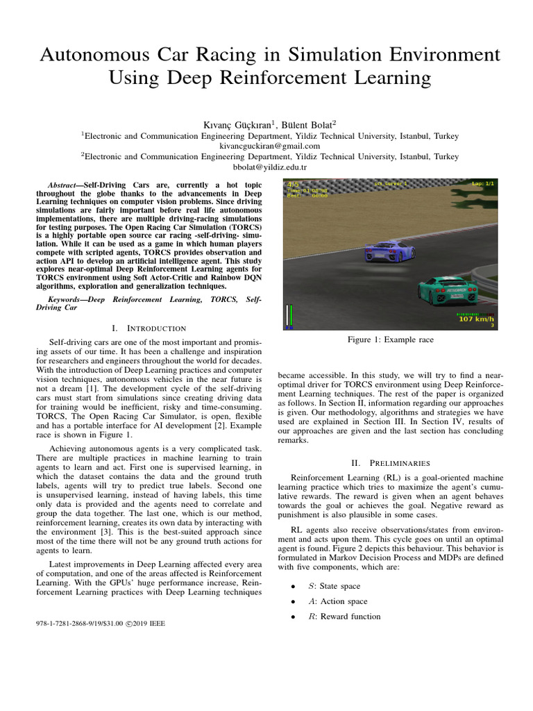 Deep RL for Autonomous Car Racing | PDF | Applied Mathematics | Learning