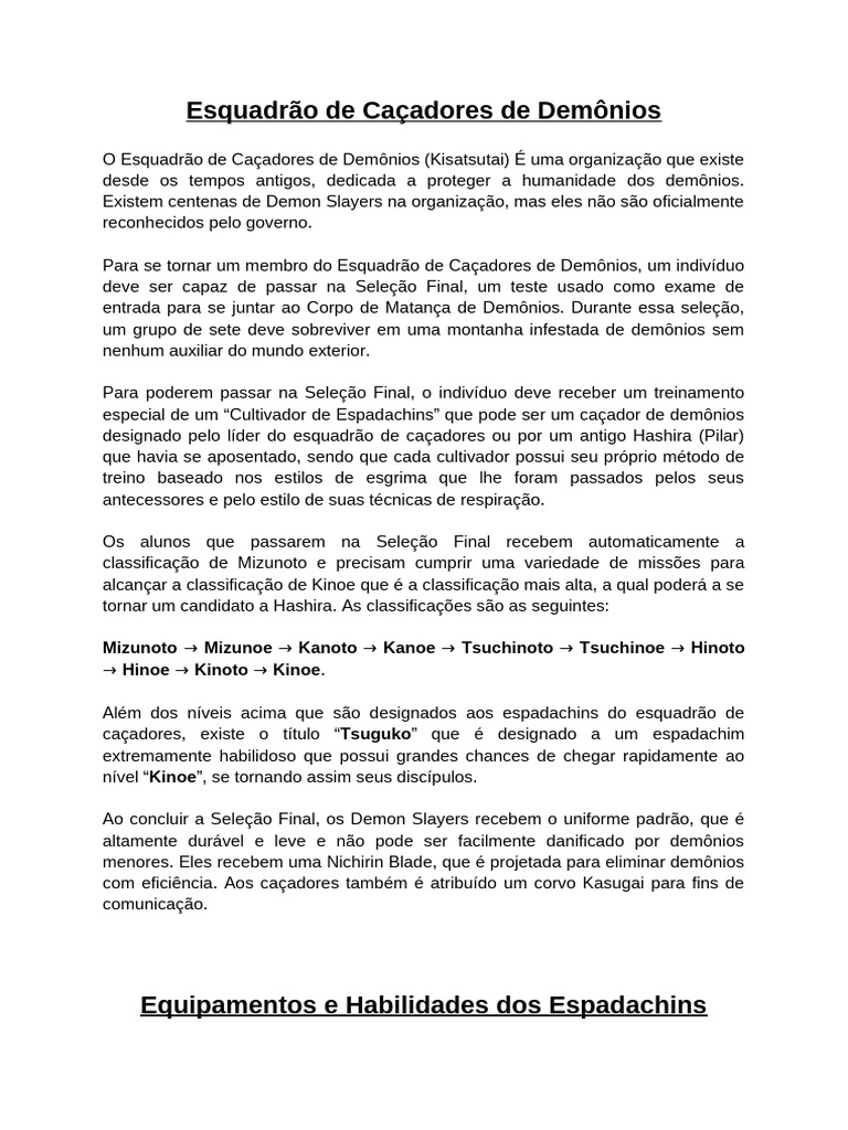 RPG Kimetsu no Yaiba | PDF | Cor | Espada