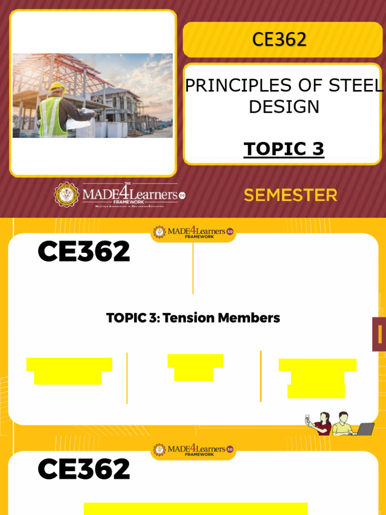 Topic 3 (Design of Tension Members) | PDF