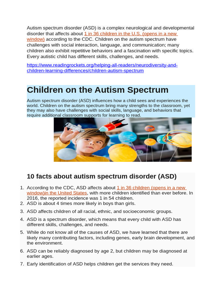 Autism Spectrum Disorder Notes | PDF | Autism | Behavior Modification