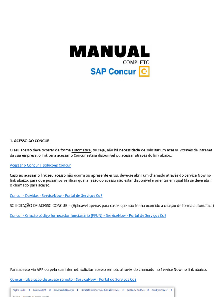 Manual Completo Sap Concur | PDF | Python (linguagem de programação ...