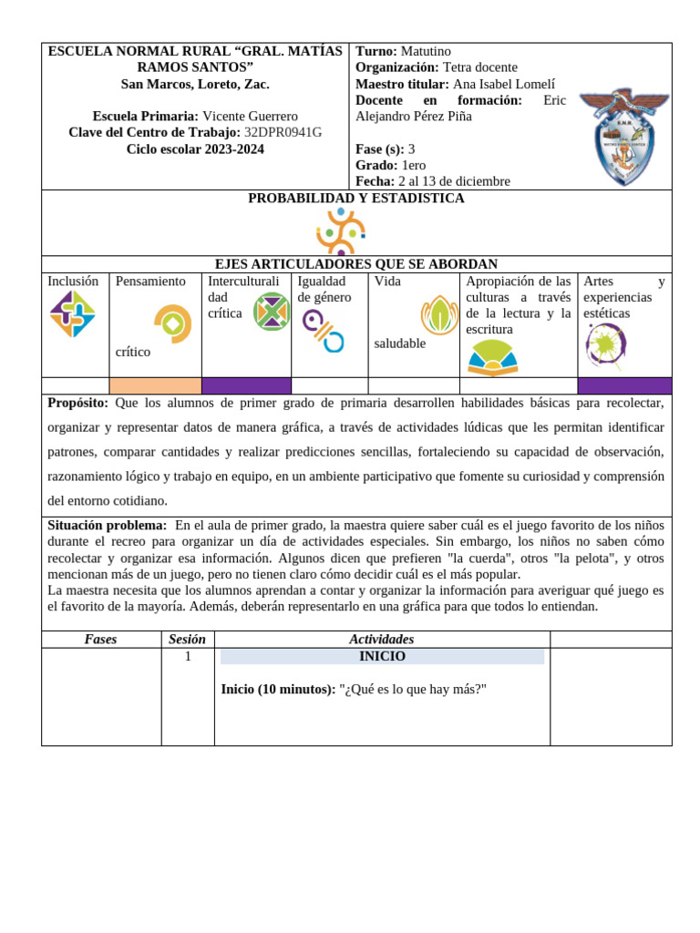 Actividades de Estadística para 1er Grado | PDF | Escuelas | Aprendizaje