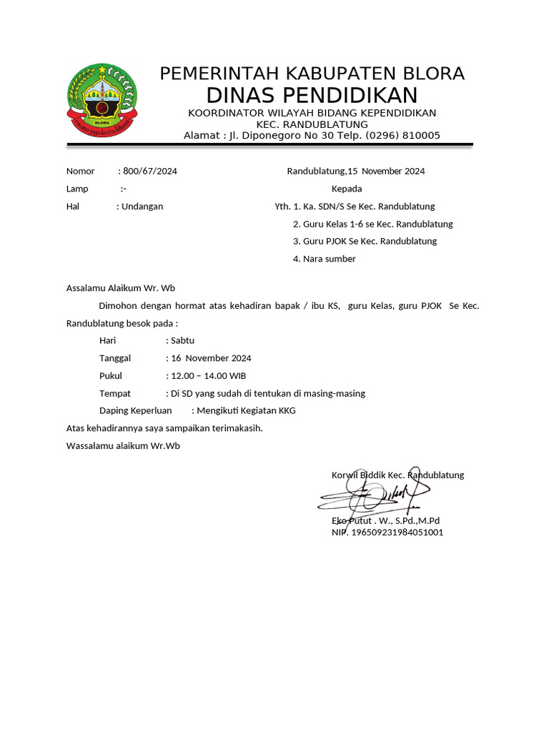 Undangan KKG 2 FIX | PDF