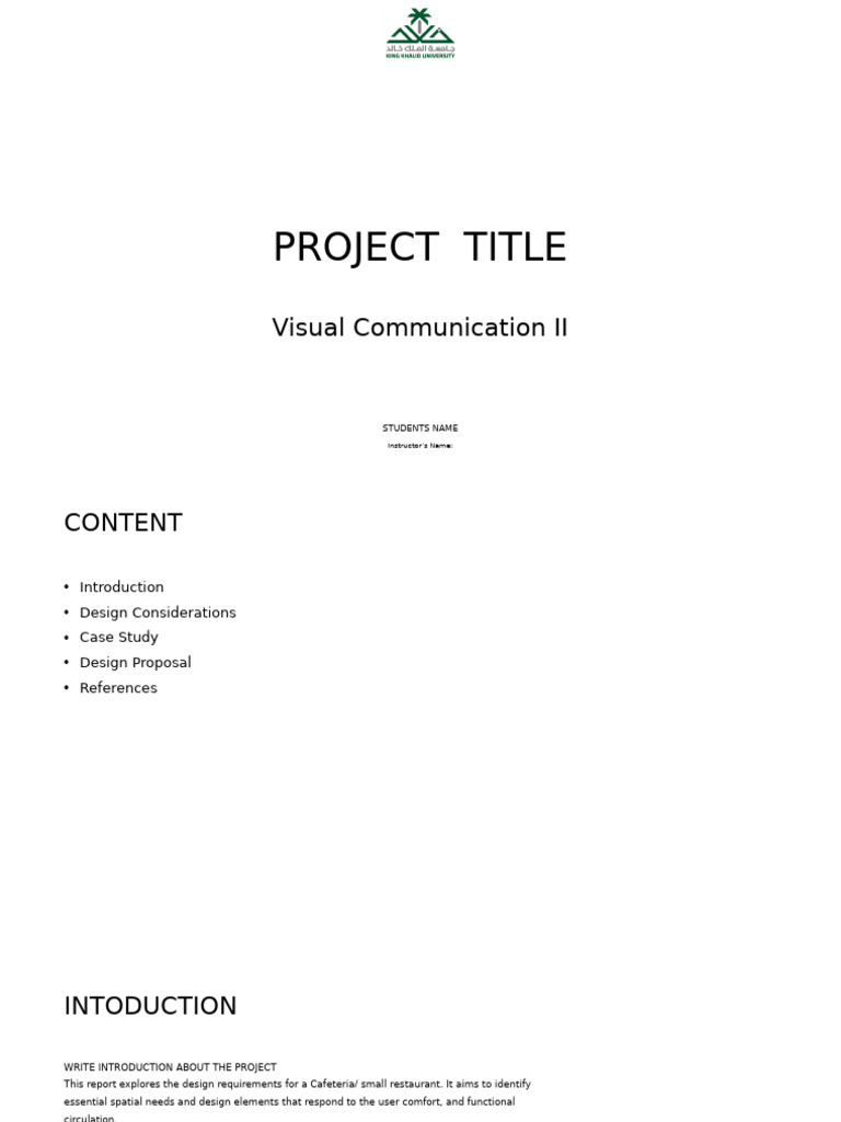 Cafeteria Design Proposal Report | PDF | Page Layout