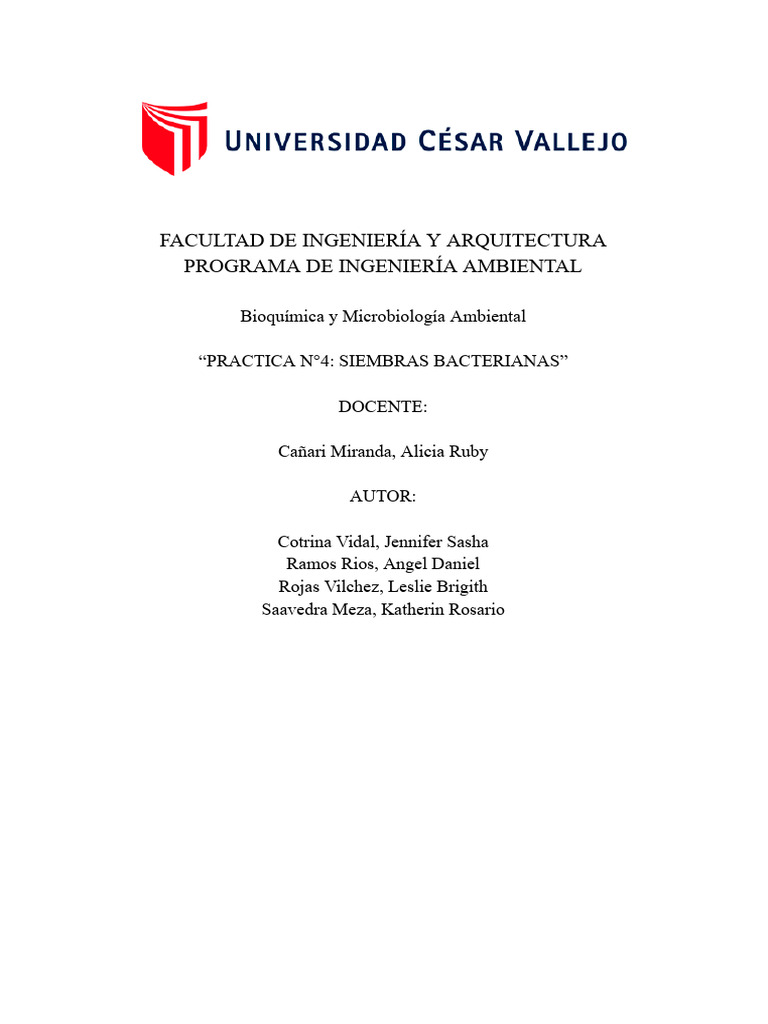 INF PRACT 4 CAÑARI | PDF | Las bacterias | Microbiología