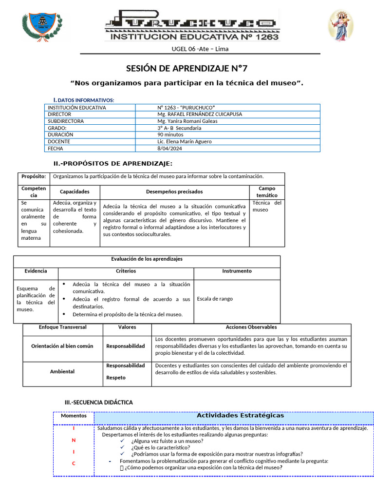 Sesión de Aprendizaje 7 | PDF | Aprendizaje | Cognición
