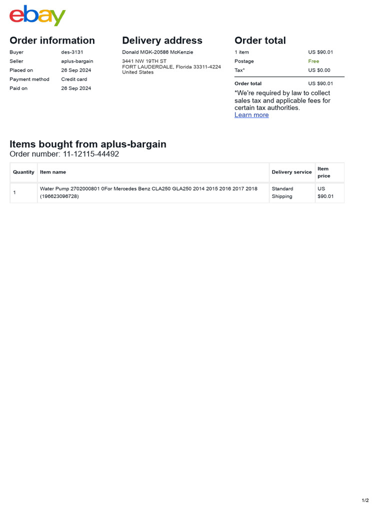 Order Details _ EBay | PDF