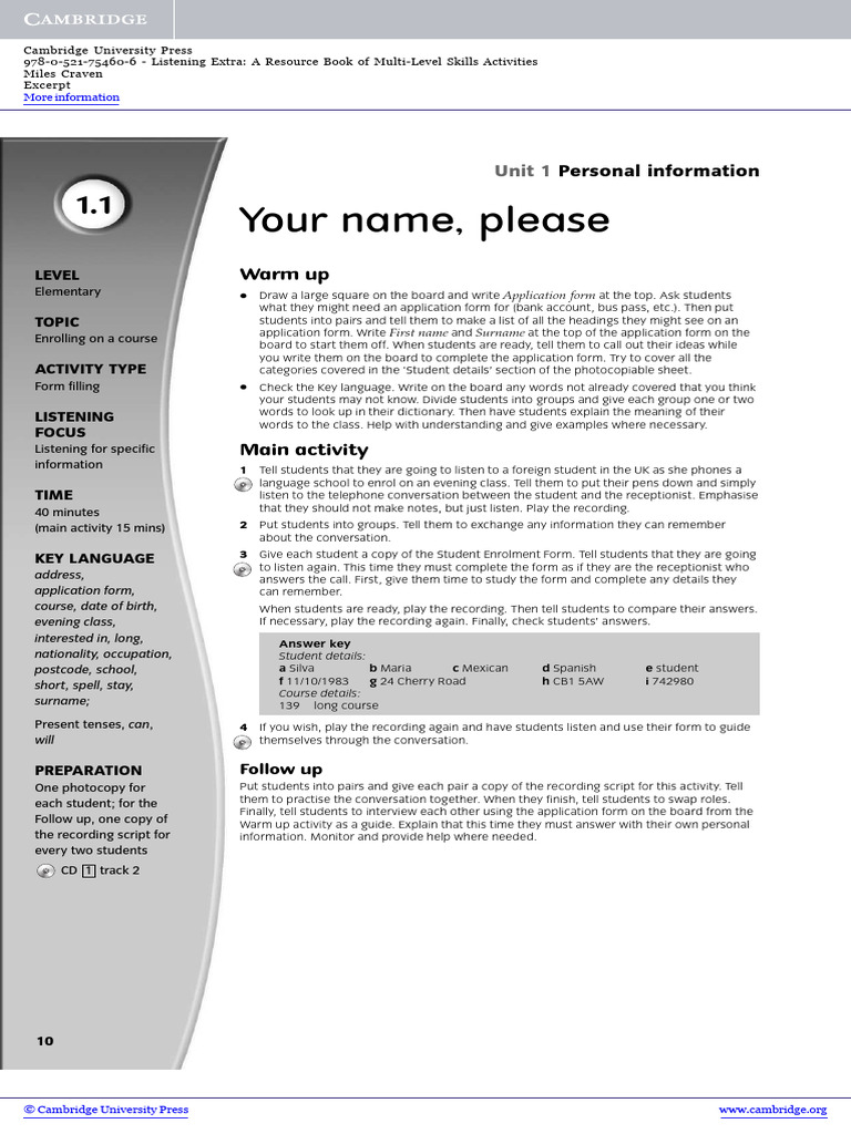 Listening Extra Book Sample Pages | PDF | Linguistics | Human Communication