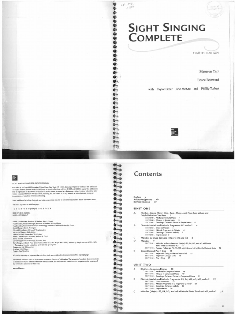Sight Singing Complete Carr | PDF