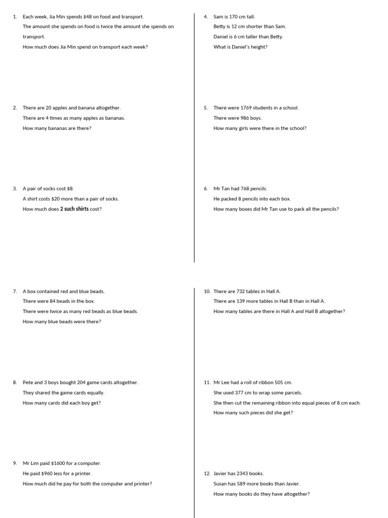 Word Problem Including (P3) | PDF