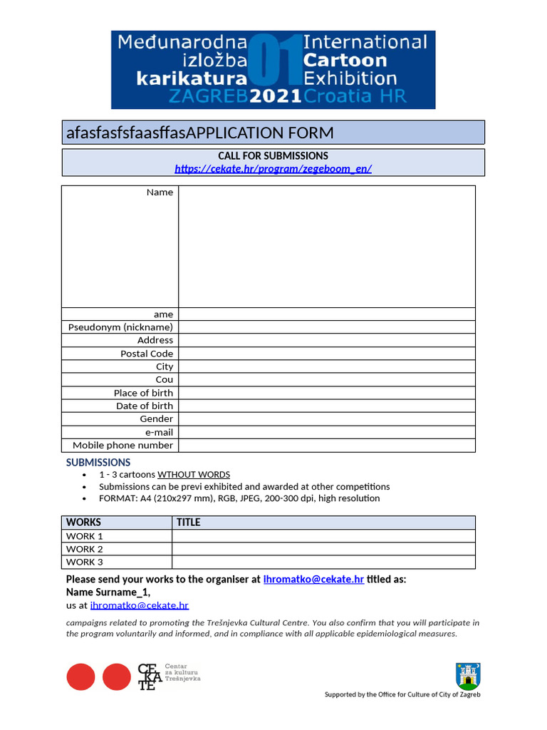 Zegeboom Cartoon Submission Form | PDF