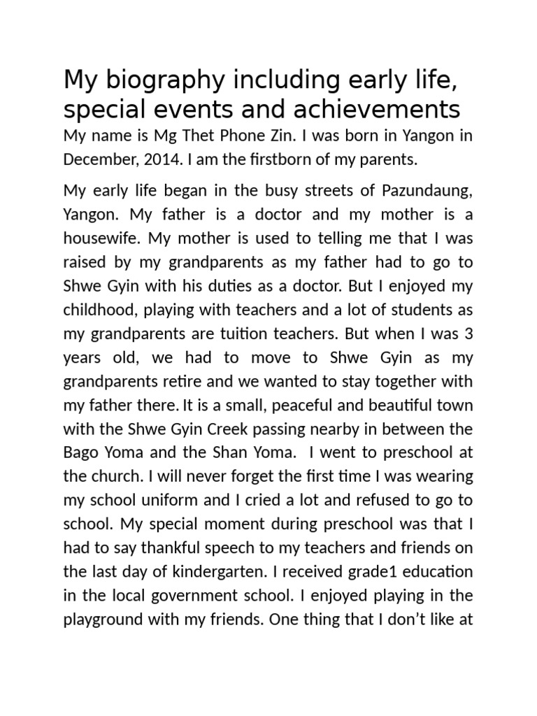 My Life Journey: Achievements & Events | PDF