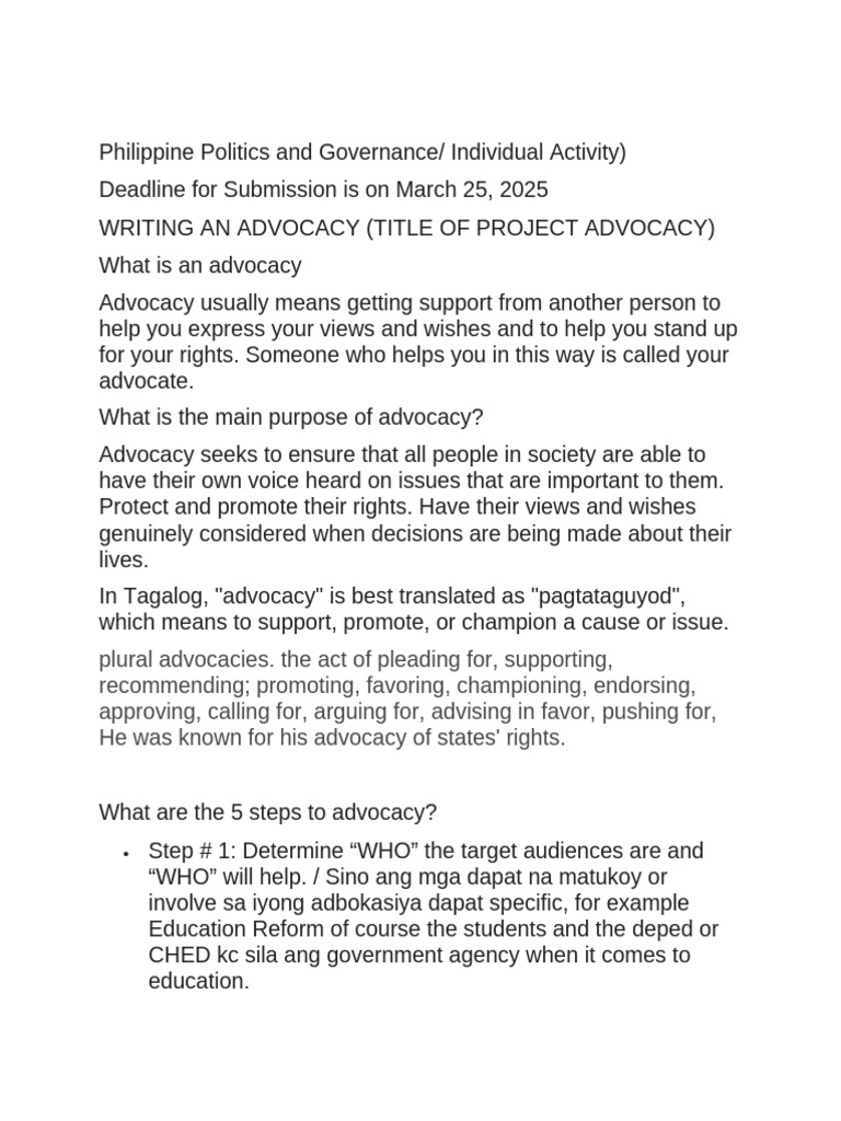 ADVOCACY | PDF