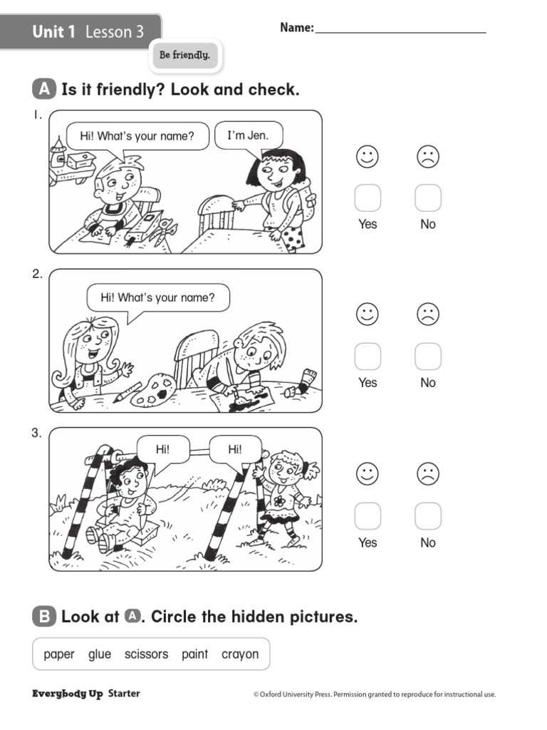 EU2e Starter Unit1Lesson3 WKST | PDF