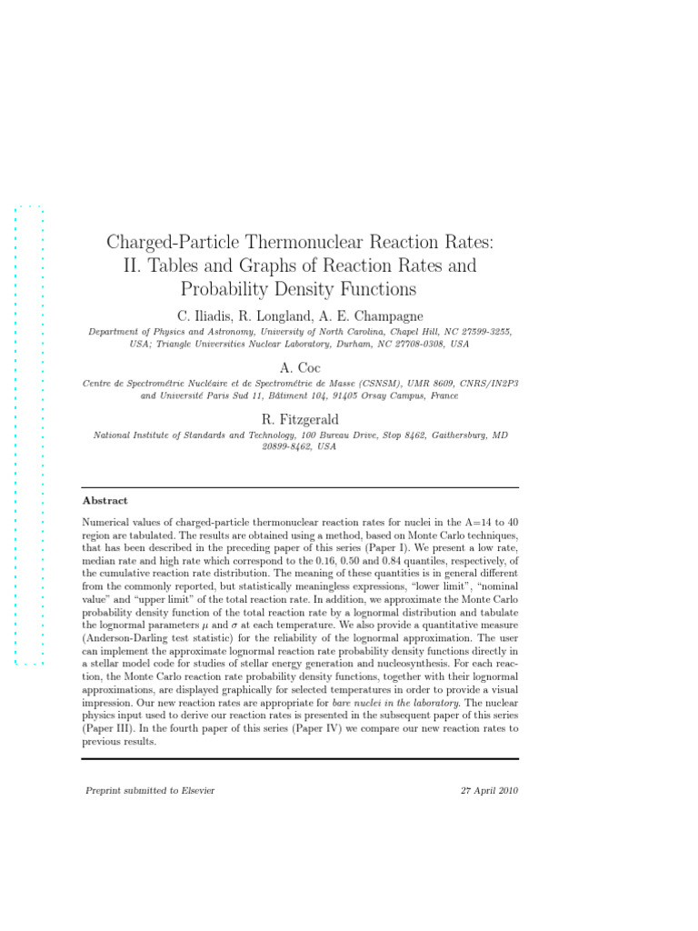 Charged-Particle Thermonuclear Reaction Rates: II. Tables and Graphs of ...