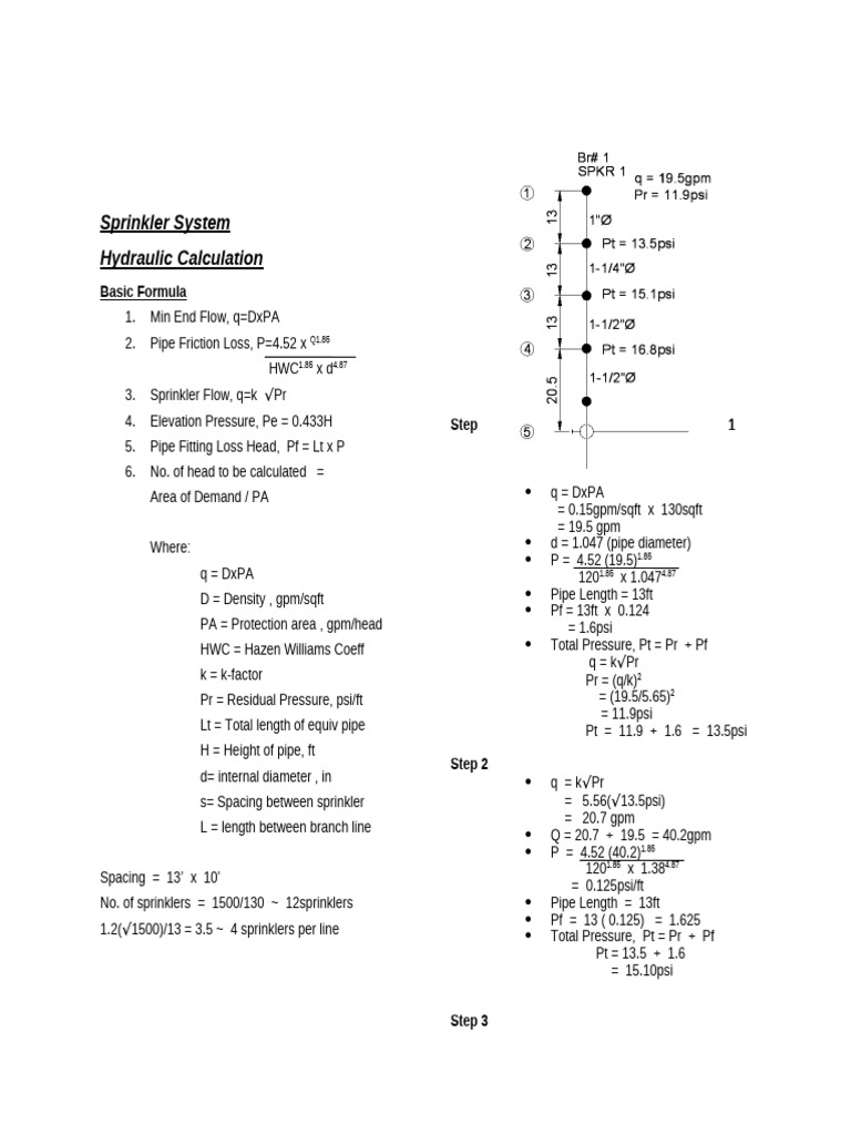 FIRE PRO Sprinkler Hydraulic Calculation1 | PDF | Liquids | Plumbing