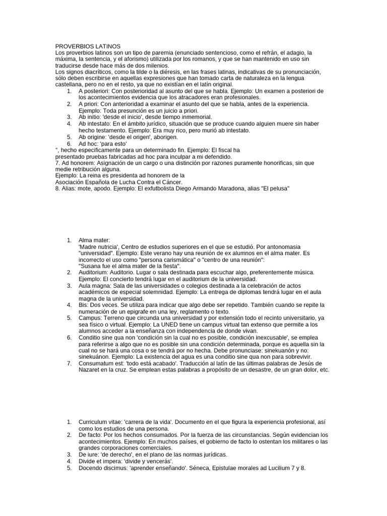 Copia de Proverbios Latinos | PDF | Justicia | Crimen y violencia