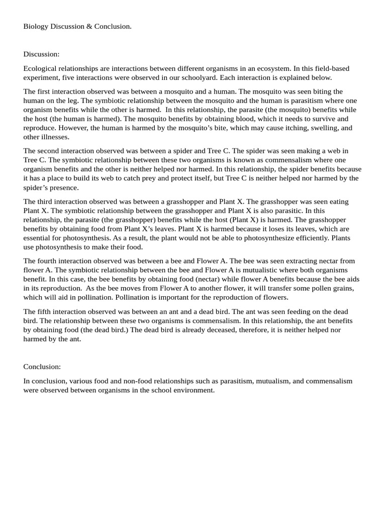 Biology Discussion ^0 Conclusion^ | PDF | Symbiosis | Plants