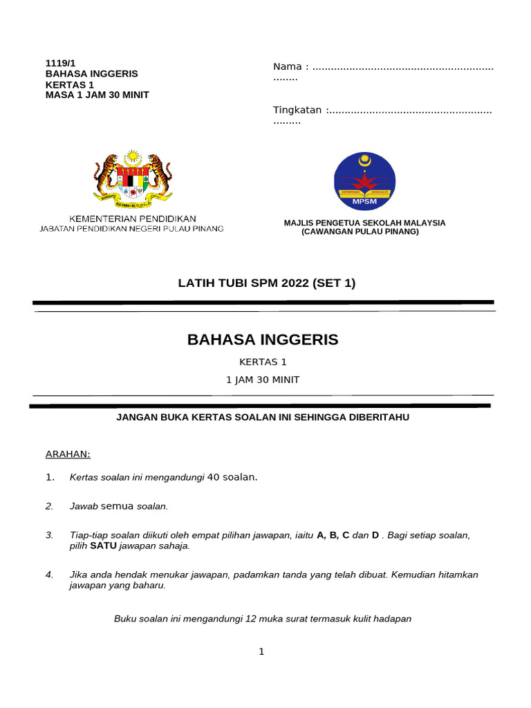 READING PAPER SET 1 | PDF