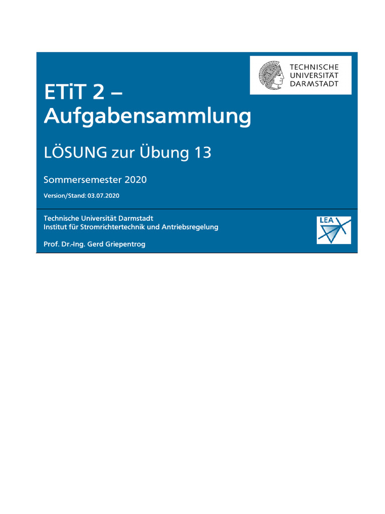 ETiT 2 - Lösung 13 | PDF
