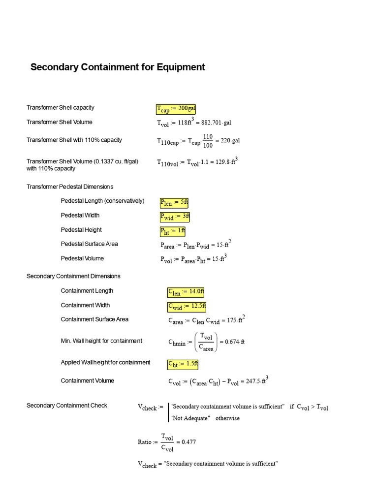 Secondary Containment Check | PDF | Physical Quantities