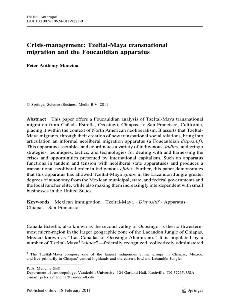 Tzeltal-Maya Migration and Neoliberalism | PDF | Chiapas ...