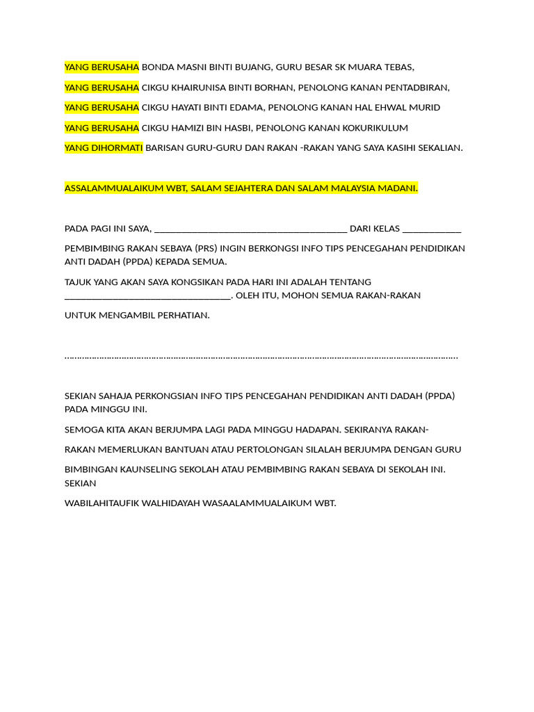 TEKS EMCEE PRS BM | PDF