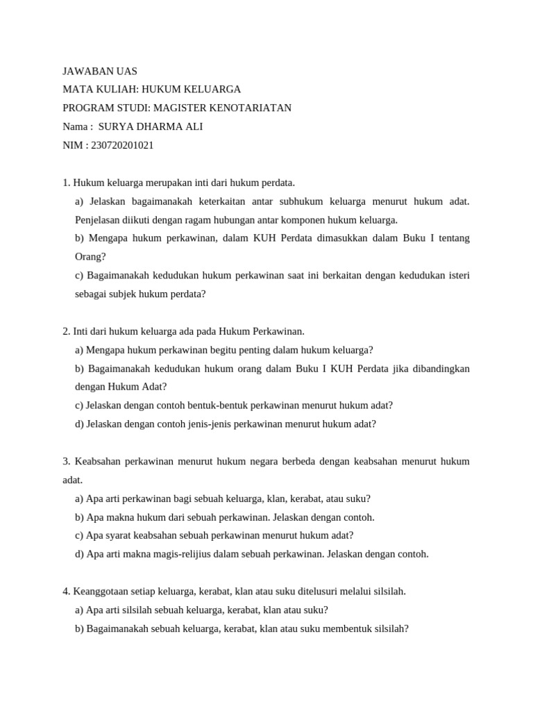 Jawaban UAS Prof Dom Surya | PDF