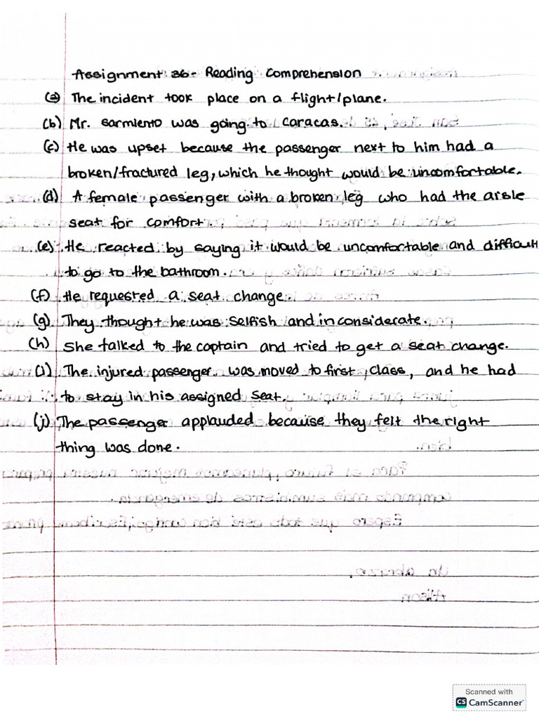 Assignment 36 - Reading Comprehension | PDF