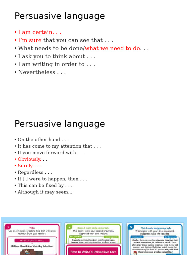 Persuasive Language | PDF | Sausage | Foods