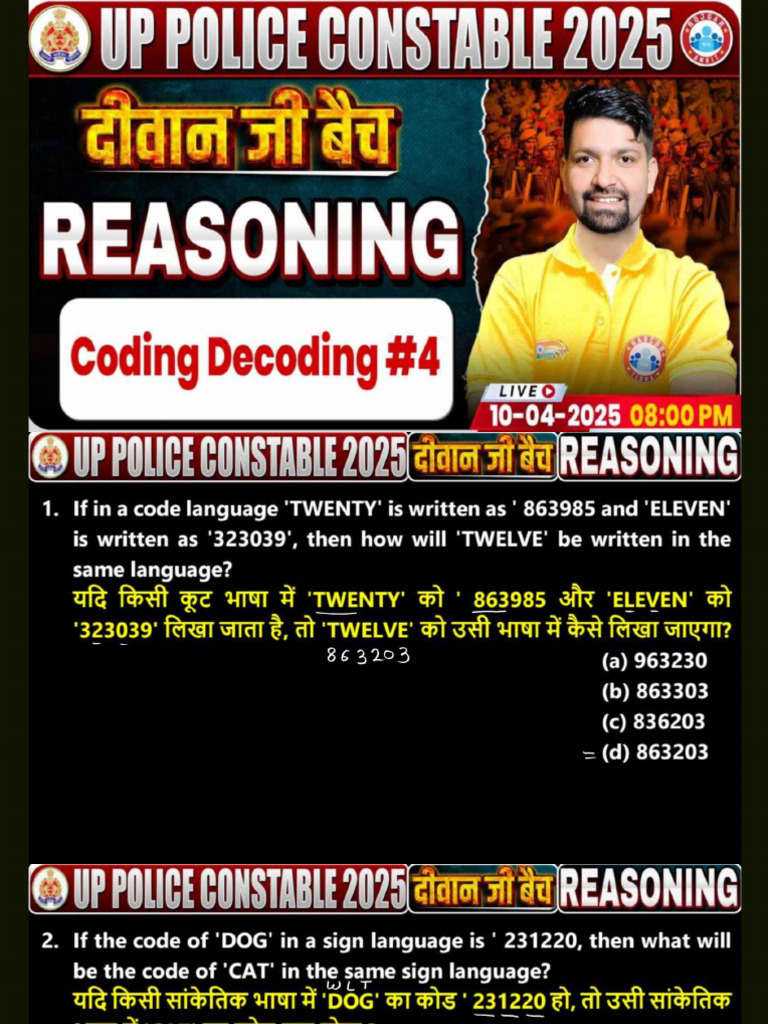 009) Reasoning by Sandeep Sir Coding Decoding 4 | PDF