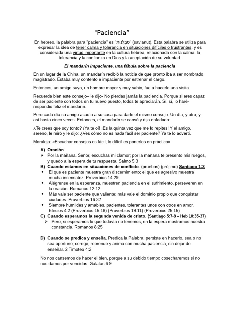 Significado de paciencia en hebreo | PDF | Contenido bíblico