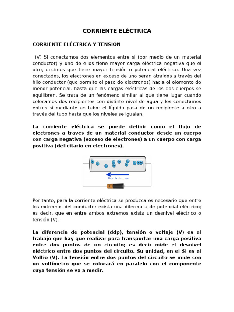 Definición y Medición de Corriente Eléctrica | PDF | Corriente ...