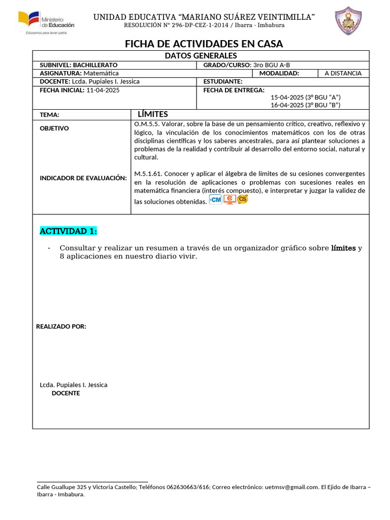 Evidencia Clases A Distancia - II 3BGU | PDF