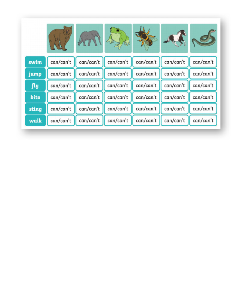 Homework Fifth Grade Can Cant Sentences 2 | PDF